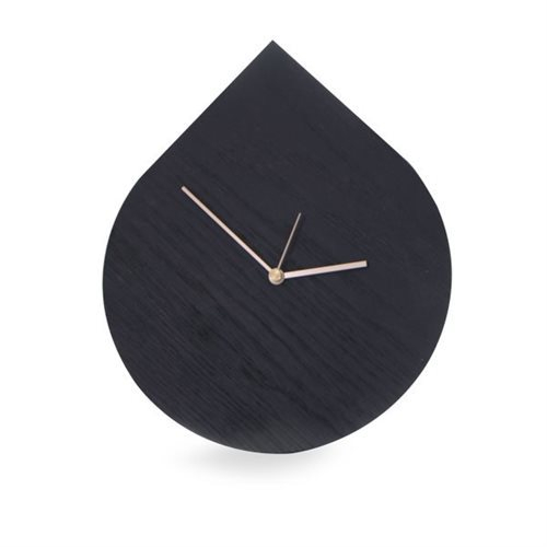 Drop Clock oak – Black - Clocks - Domusnord Copenhagen